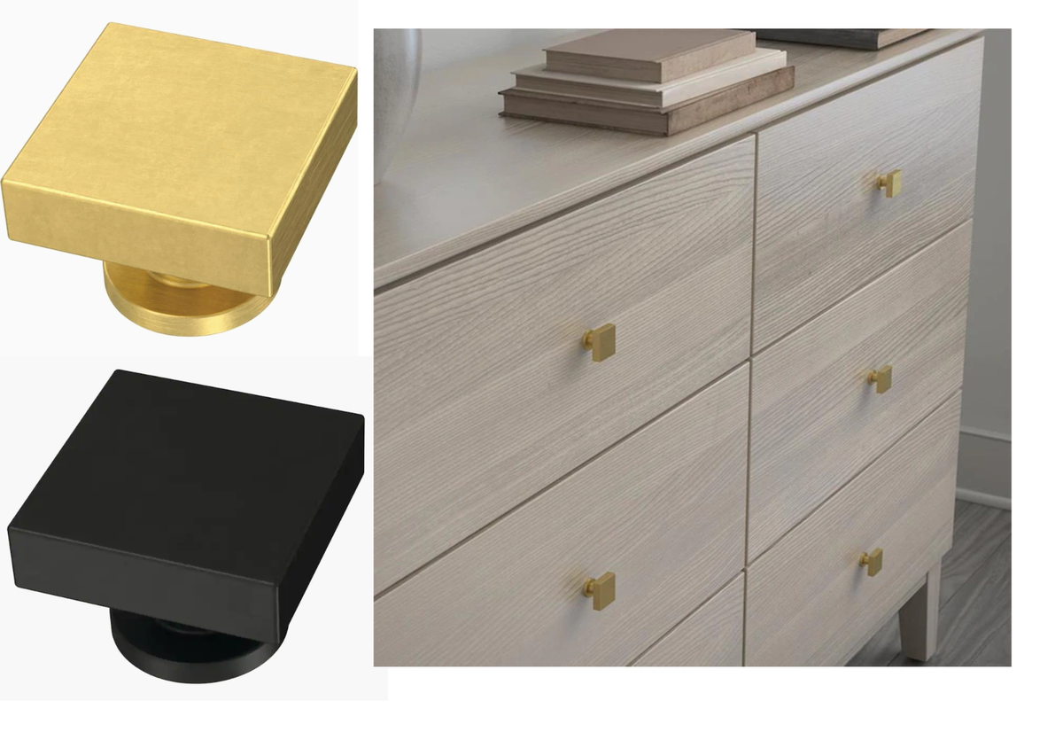 Brainerd Cabinet Knobs Rounded Square 1 9/64 In Matte Black Square