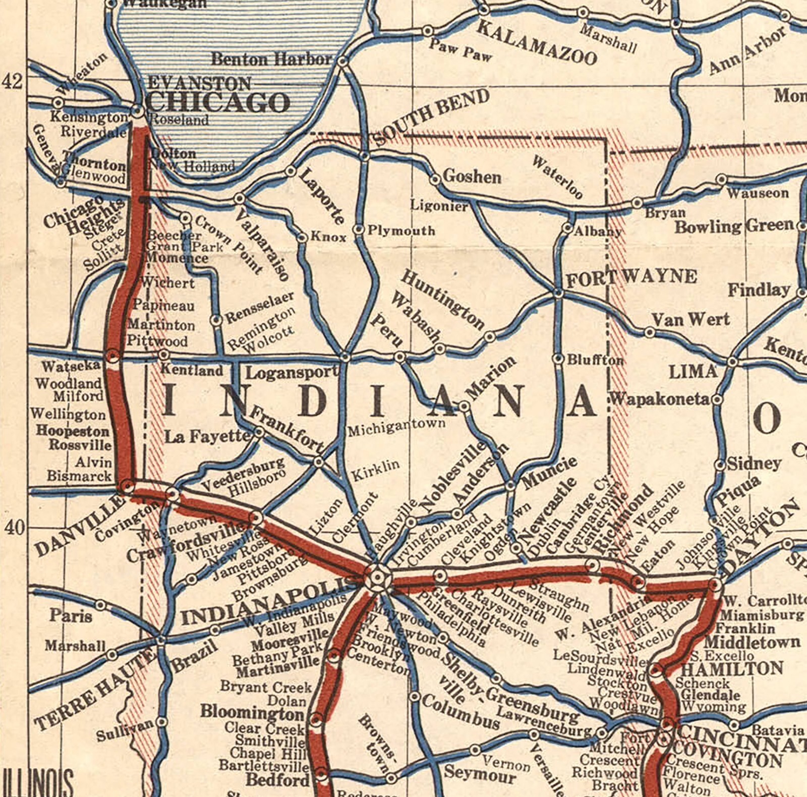 1915 Map of the Dixie Highway Illinois to Florida | eBay