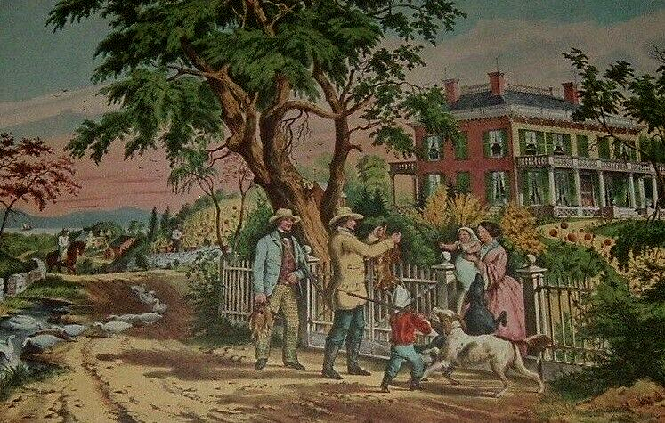Victorian Era Family AMERICAN COUNTRY LIFE October Afternoon Currier ...
