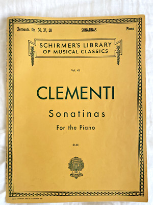 Clementi Sonatinas for the Piano Vol. 40 Schirmer’s Library Vintage ...