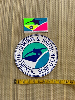 G&S SURFBOARD AUTHENTIC SURF GEAR Large STICKER + Geometric surfer 80's ...