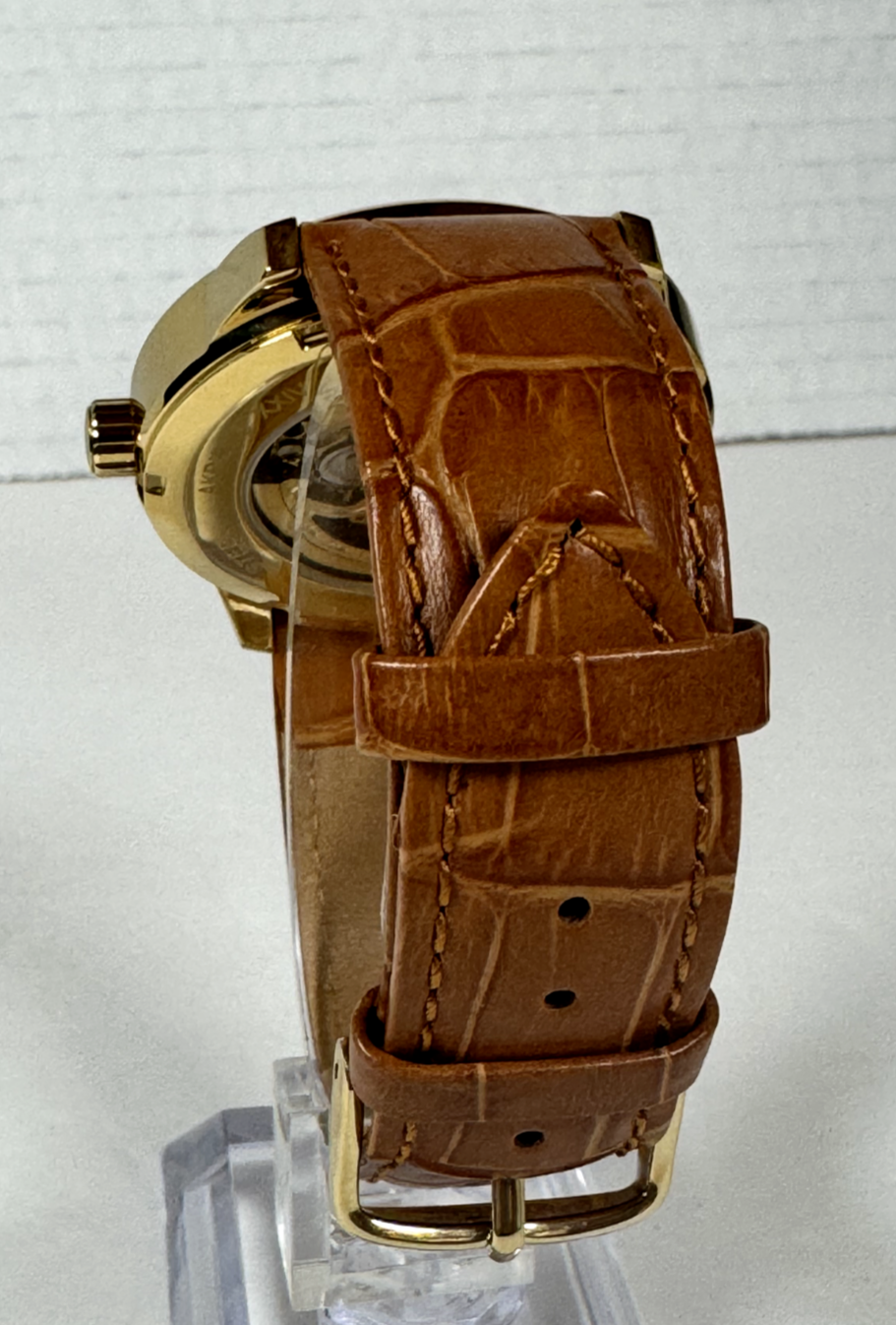 AKRIBOS XVII Men's Automatic Skeleton Watch Gold Tone New in Box | eBay