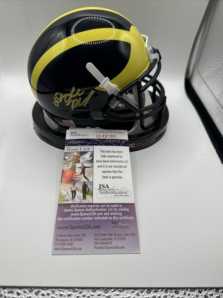 Dylan McCaffrey Signed Michigan Wolverines Mini Helmet JSA COA ...