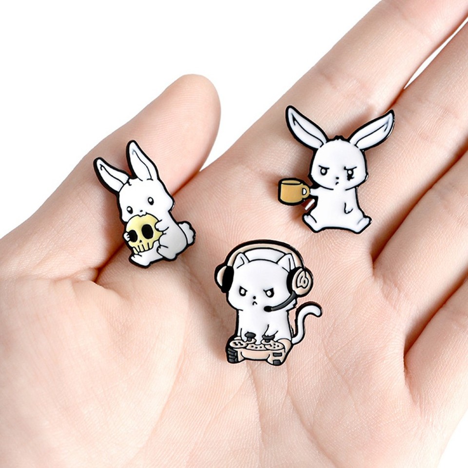 3 Pcs Cute Cartoon Animal Design Brooch Pin Clothing Accessory Enamel ...