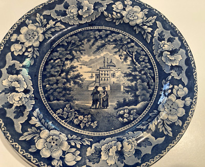Vintage Blue/Transferware 10" Dinner Plate “Old Castle" Not Marked | eBay