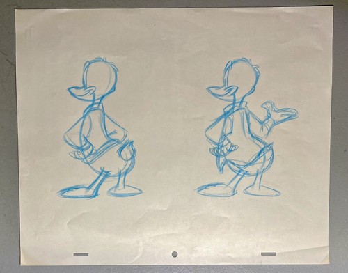 Original 1990s Disney Animation Pencil Drawing Sketch DONALD DUCK 4 ...