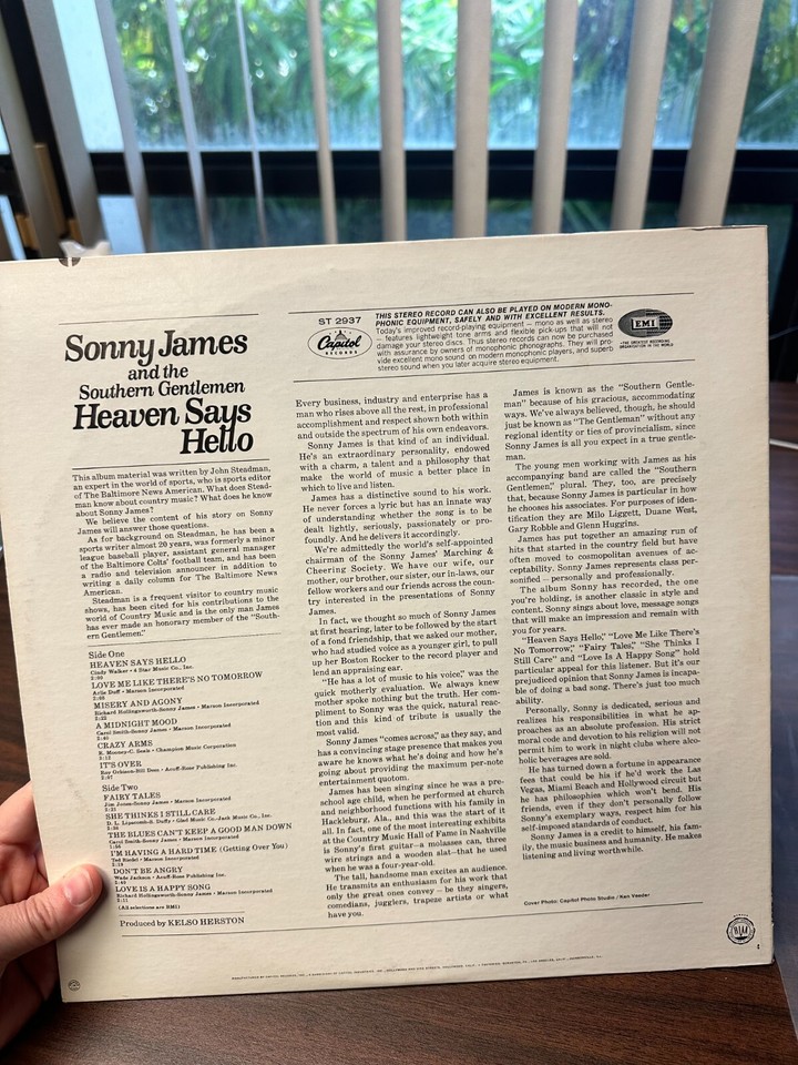SONNY JAMES HEAVEN SAYES HELLO LP RECORD SIGNED | eBay