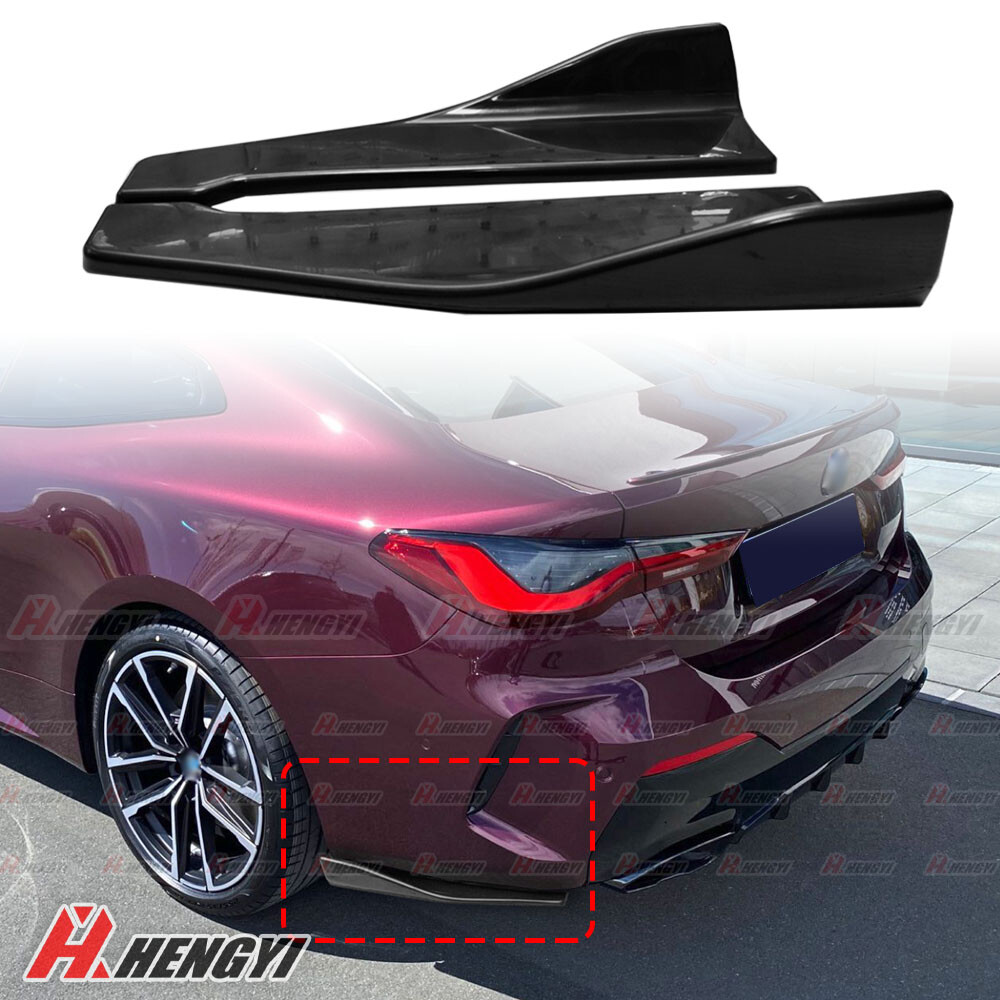 Gloss Black Rear Bumper Side Splitter Fit 21-22 BMW G22 4 SERIES 430i ...