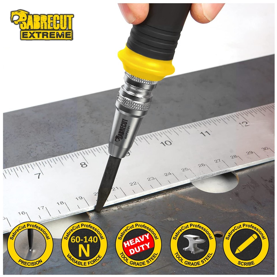 SabreCut Variable Force Impact Rated Automatic Hole Centre Punch ...