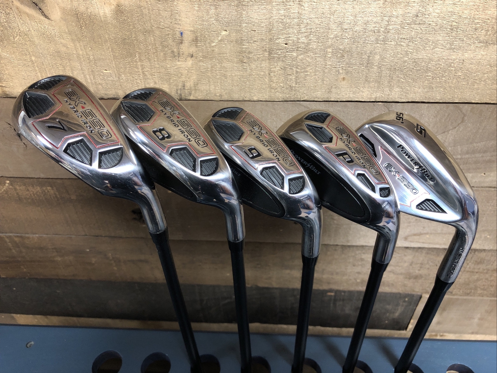 USED RH Senior Mens Powerbilt Golf EX-550 Hybrid Iron Set #7-SW A Flex ...