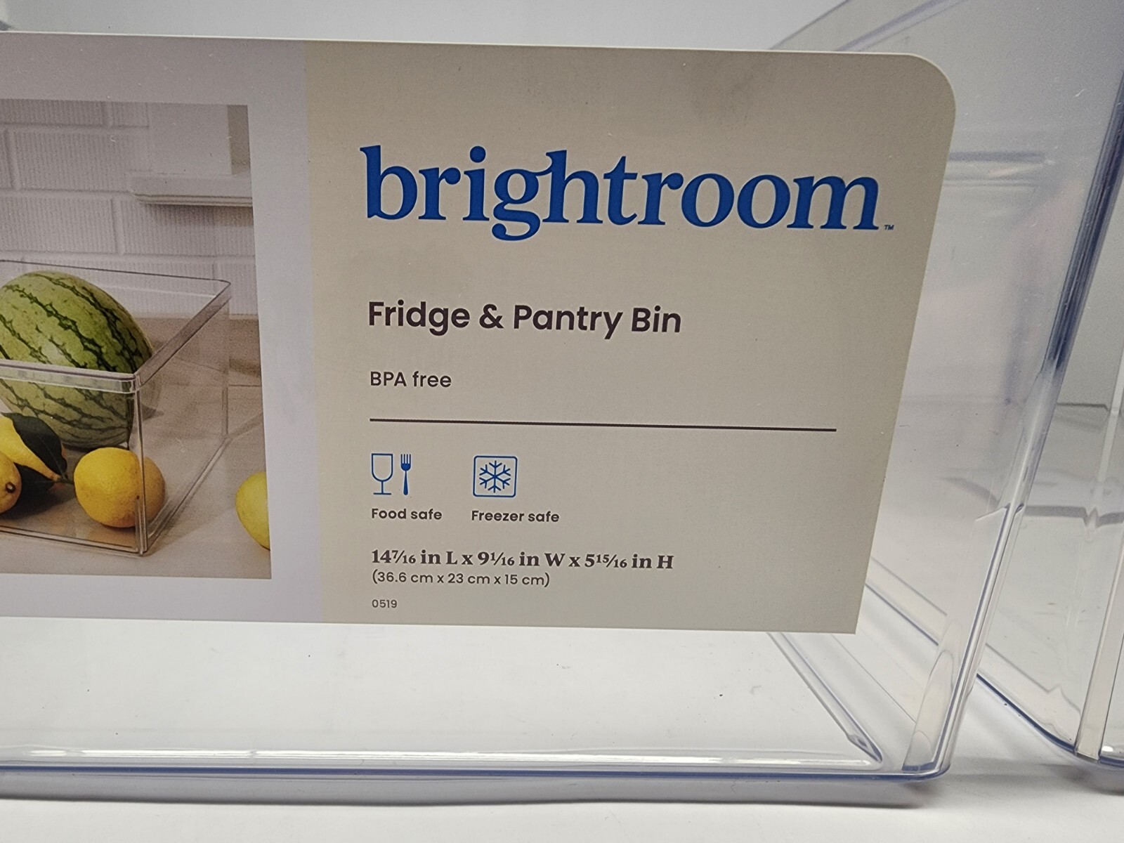 Food Storage brightroom fridge and pantry bin 14-7/16"L X 9-1/16"W X 5 ...