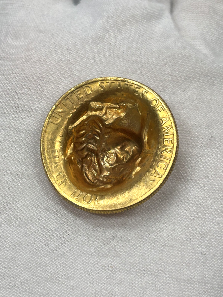 1981 Golden Kennedy Half Dollar 50C Pop Out Lady Liberty 3D Repousse ...