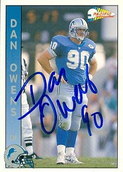 Dan Owens autographed Football Card (Detroit Lions) 1992 Pacific #415 ...