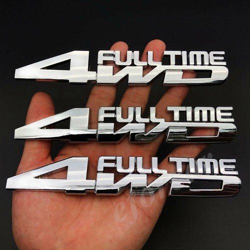 3x Metal Chrome 4WD FULL TIME 4X4 Car Fender Trunk Emblem Badge Decal ...