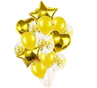 14pcs Gold Balloon Set, Birthday Balloons, Wedding Decorations. NEW ...