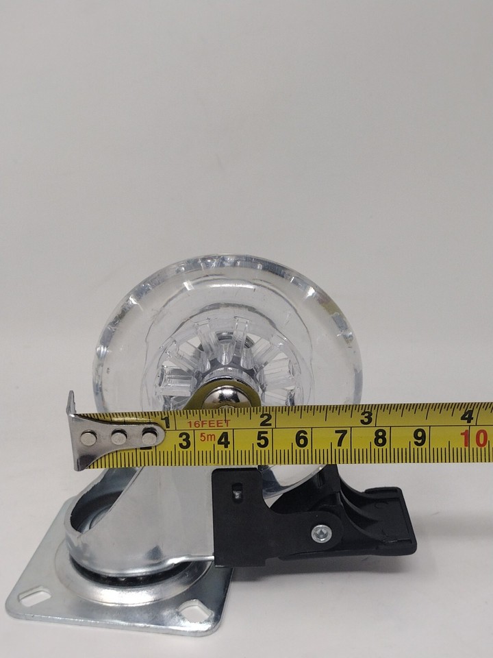 1 Single Clear Caster Wheel 3" Casters Heavy Duty Locking Industrial ...