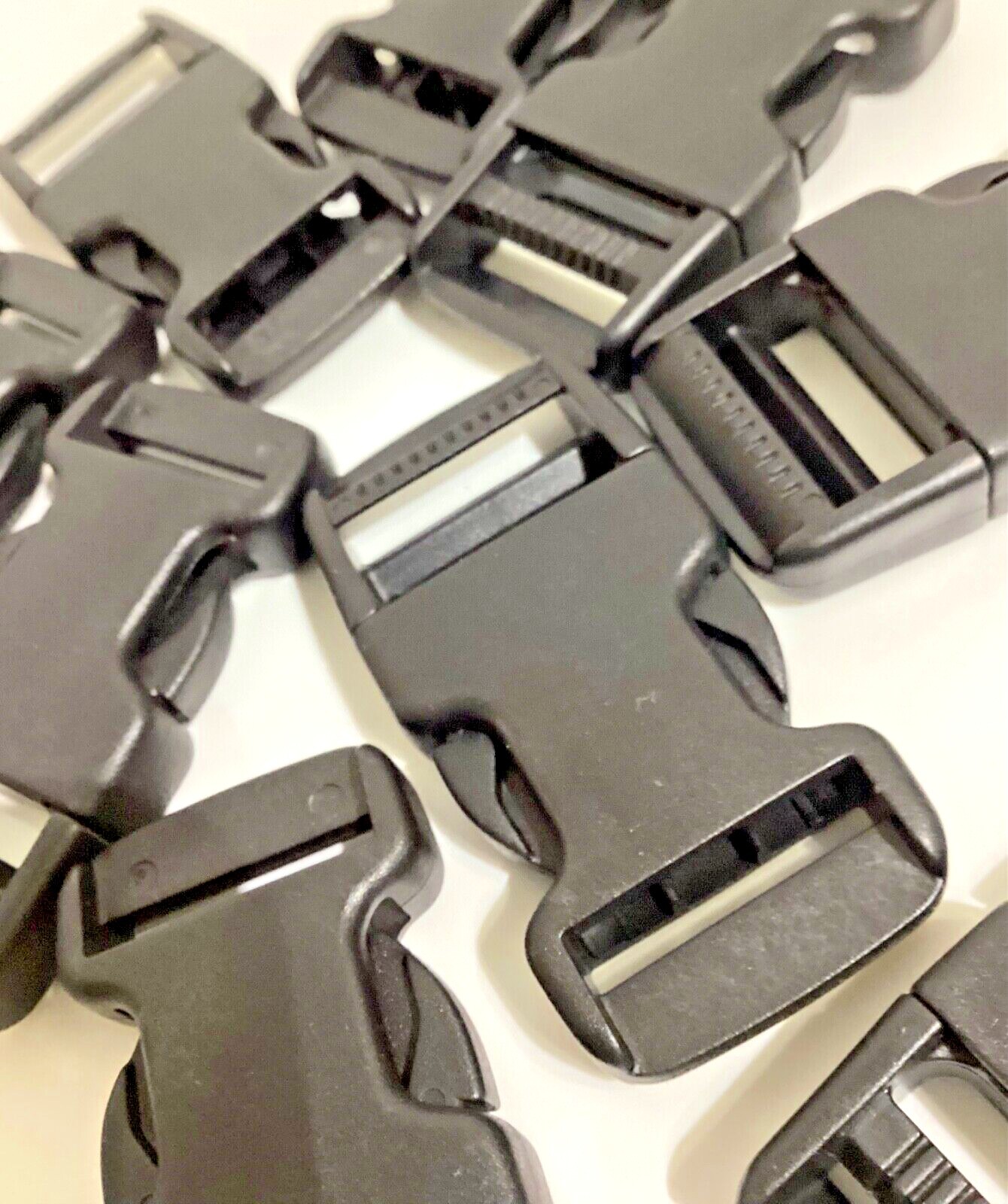 Black Delrin Plastic Side Release Fasteners Squeeze Buckle Clip 10mm ...