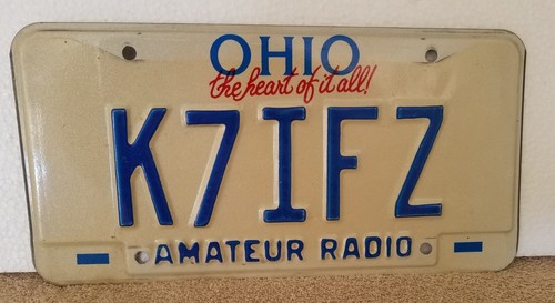 L21 VINTAGE VANITY EMBOSSED OHIO AMATEUR RADIO HAM LICENSE PLATE K7IFZ ...