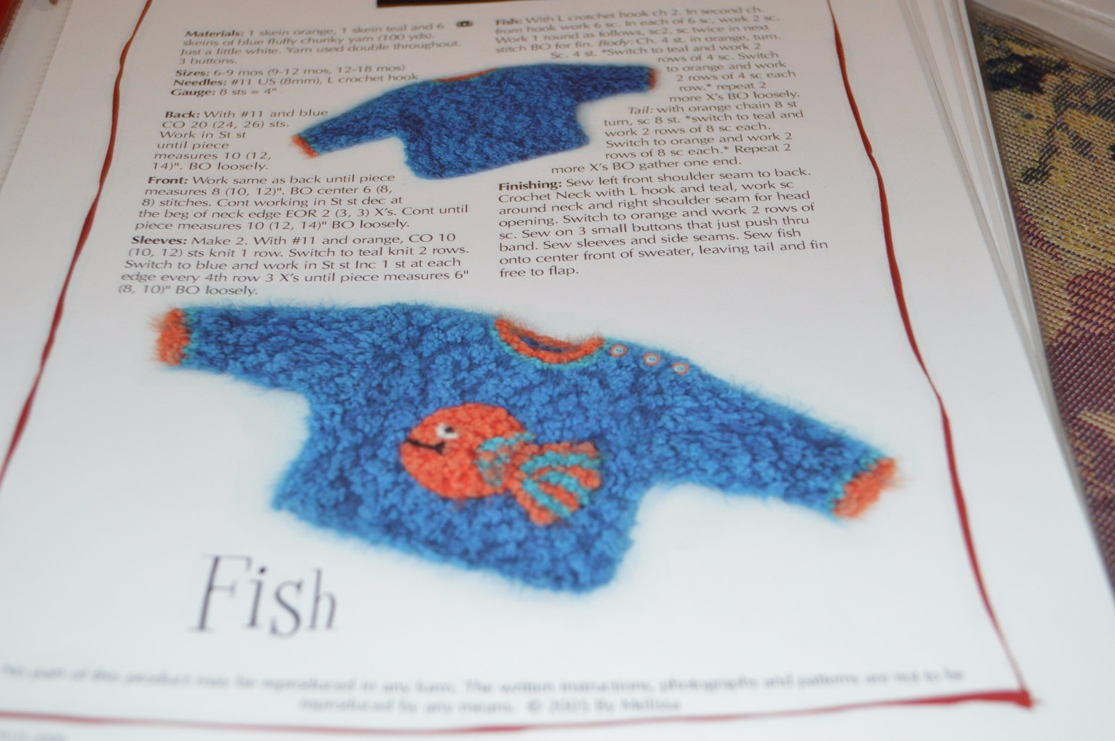 Knitting Pattern by Melissa Fish Sweater 6-18 months | eBay