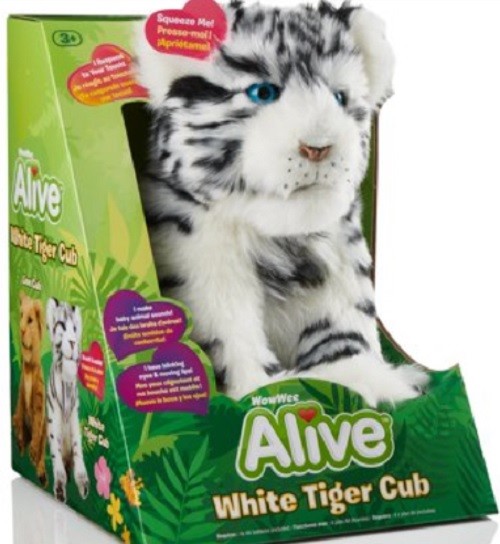 Wowwee Alive Cubs White Tiger Cub Interactive Plush Cub Realistic BRAND ...