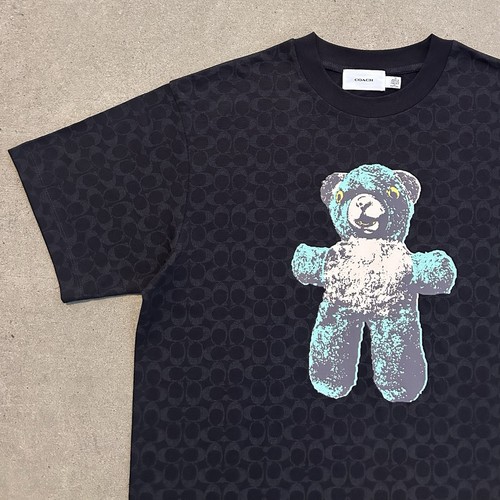 Coach T-Shirt Teddy Bear All Over Print Monogram Mens M Oversized 24x30 ...