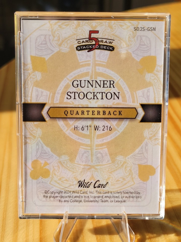 🔥Gunner Stockton 5/5 1st Trading Card Ace Of Spades 2024 5 Card Draw ...