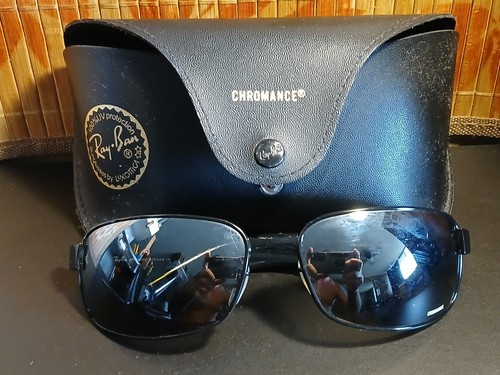 Ray Ban Polarized Chromance Sunglasses Black Chrome Men's With Case | eBay