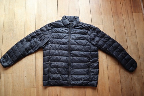 Black Quilted EDDIE BAUER EB 650 LightWt Zip Front Down Jacket Large | eBay