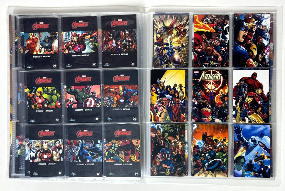 2025 MARVEL AVENGERS CARDS Full Set 146/146 + Binder Collector Peru MCU ...