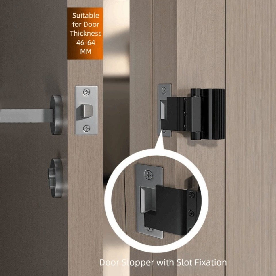 Compact Flip Lock Door Blocker for Inward Opening Doors Aluminum Build ...