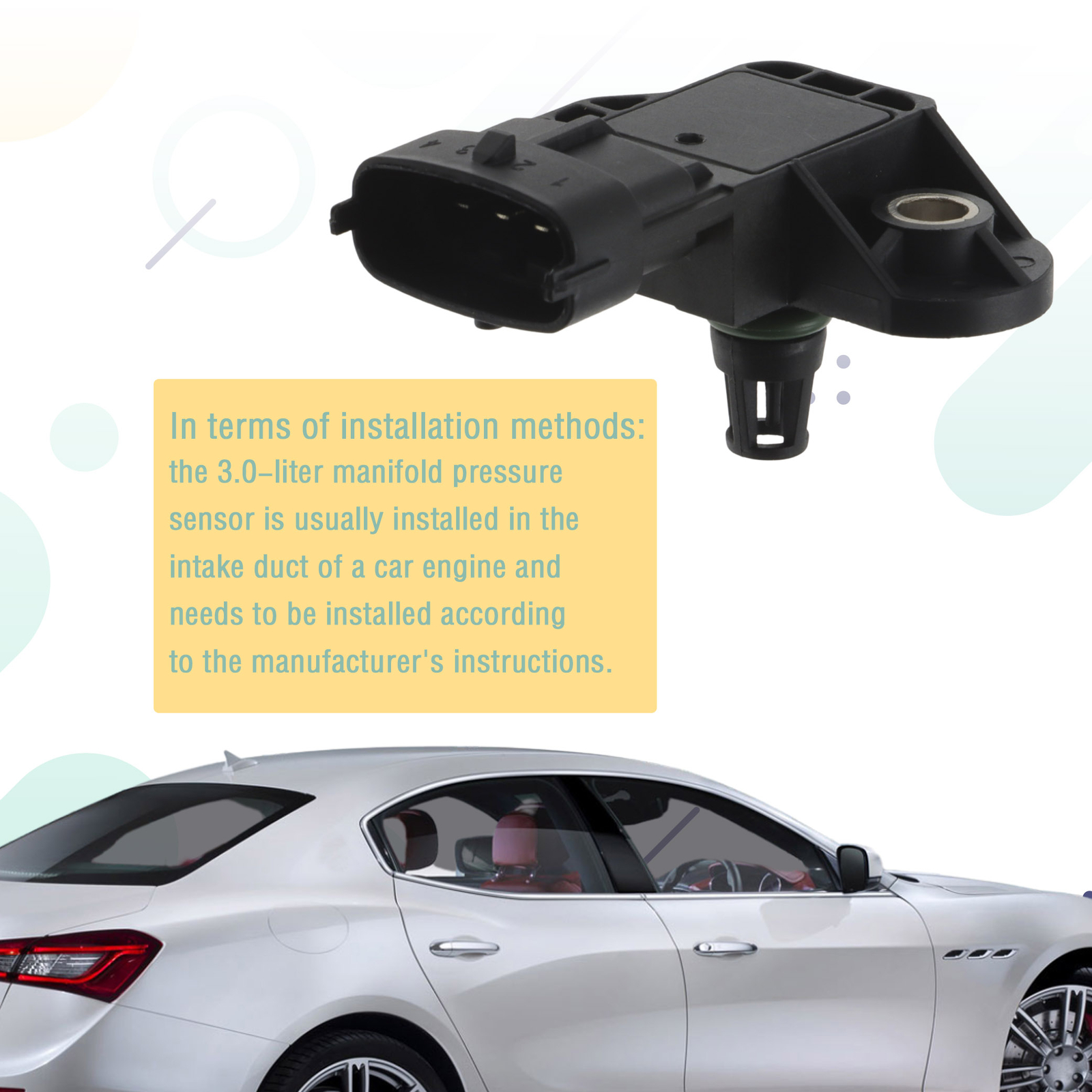 Manifold Absolute Pressure Sensor for Maserati Ram 1500 3.0L 68211211AA ...