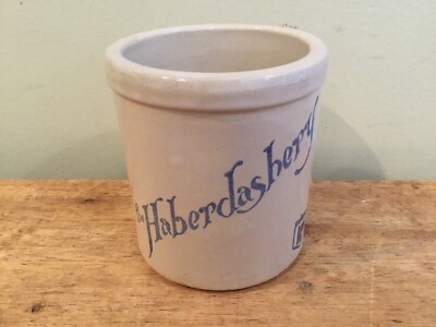 Vintage The Haberdashery Blue White Small Stoneware Crock Radisson ...