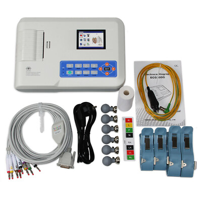 US Portable ECG Machine 3 channel 12 lead Electrocardiograph EKG ...