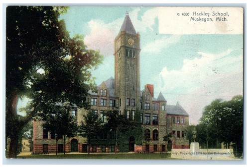 Muskegon Michigan MI Postcard Hackley School Building Springfield IL ...