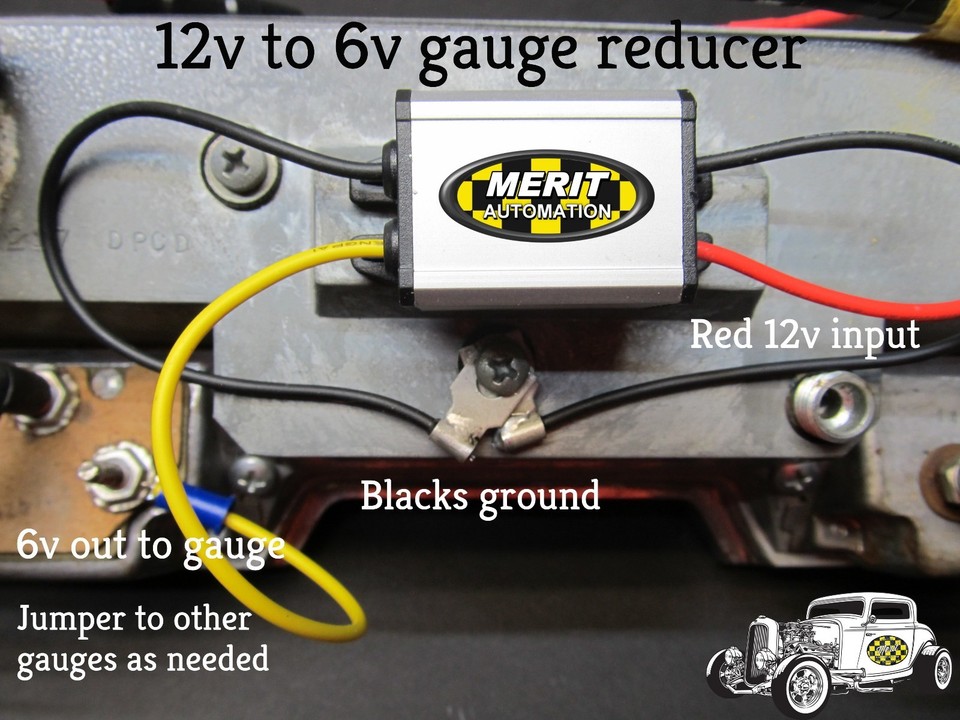 Gauge Voltage Reducer 12V to 6V Oil Gas Temp Gauges | 1 UNIT | RUNS ALL ...