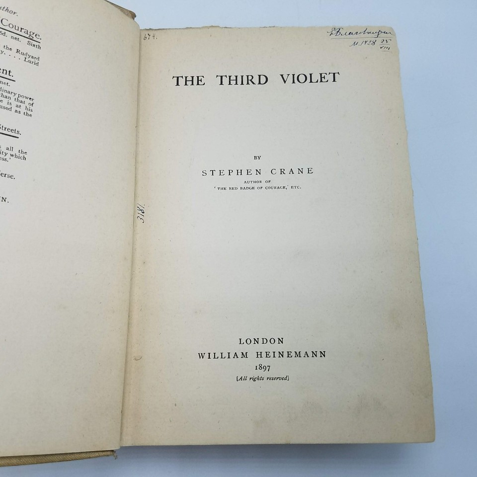 Stephen Crane - THE THIRD VIOLET - First Edition 1st UK 1897 - Rare | eBay