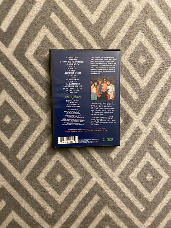 Van Halen Dvd Live Without a Net (DVD, 1987) Eddie Van Halen Sammy ...