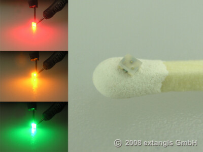 10x SMD LED 0605 RGY 3chip ROT GRÜN GELB red green yellow tiny signal ...