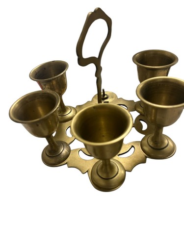 Brass Communion Chalice Set Of Five With Brass Holder | eBay