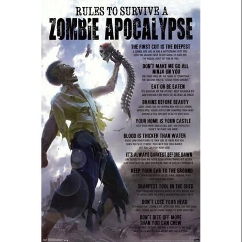 Zombie Rules Poster Rule #1 Of The Workplace: Never Go Full