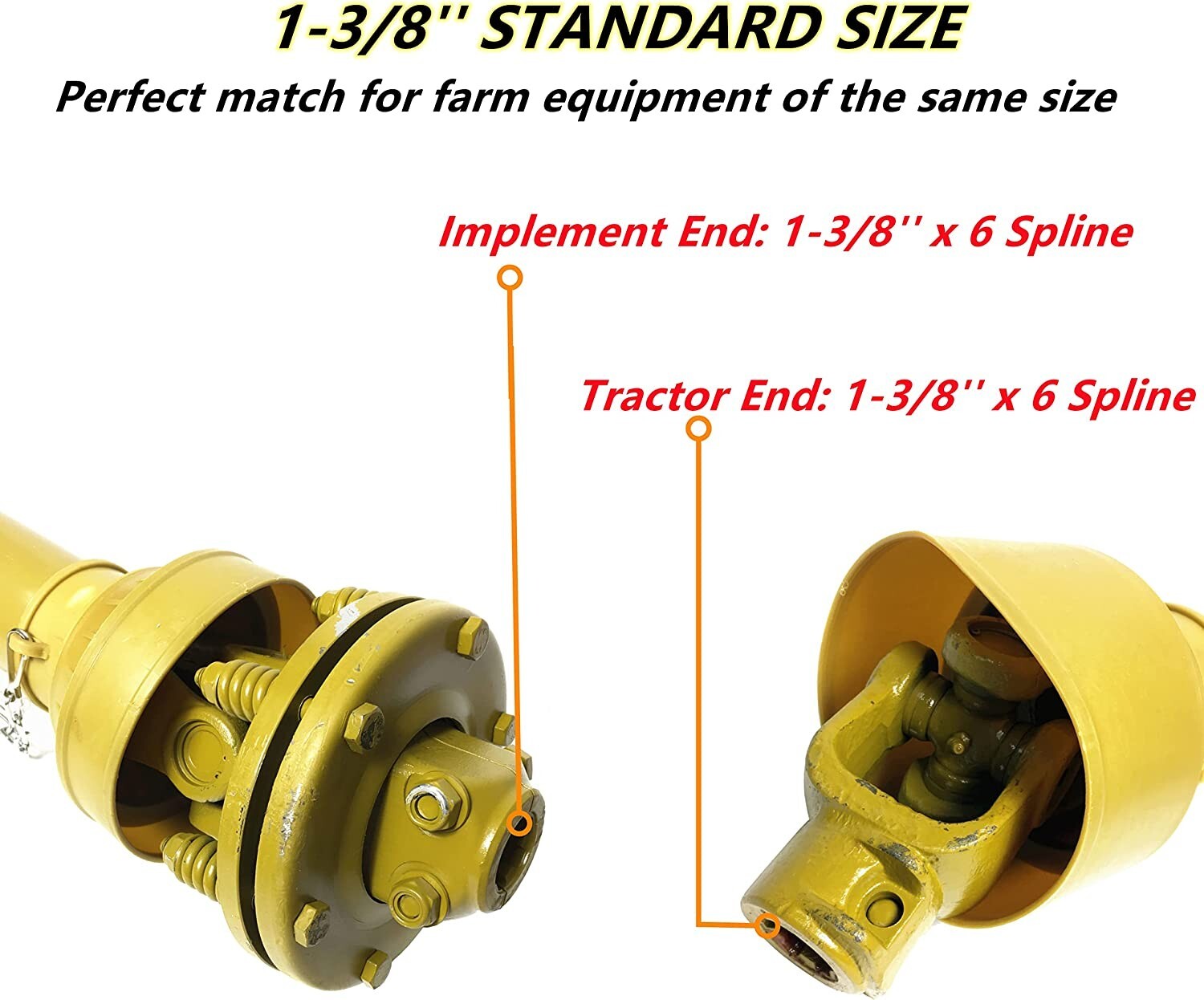 3-Point Tiller Slip Clutch PTO Shaft For Rural King Country Way Rotary ...