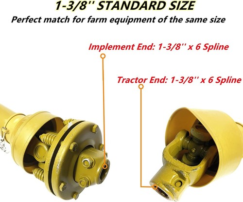 3-Point Tiller Slip Clutch PTO Shaft For Rural King Country Way Rotary ...