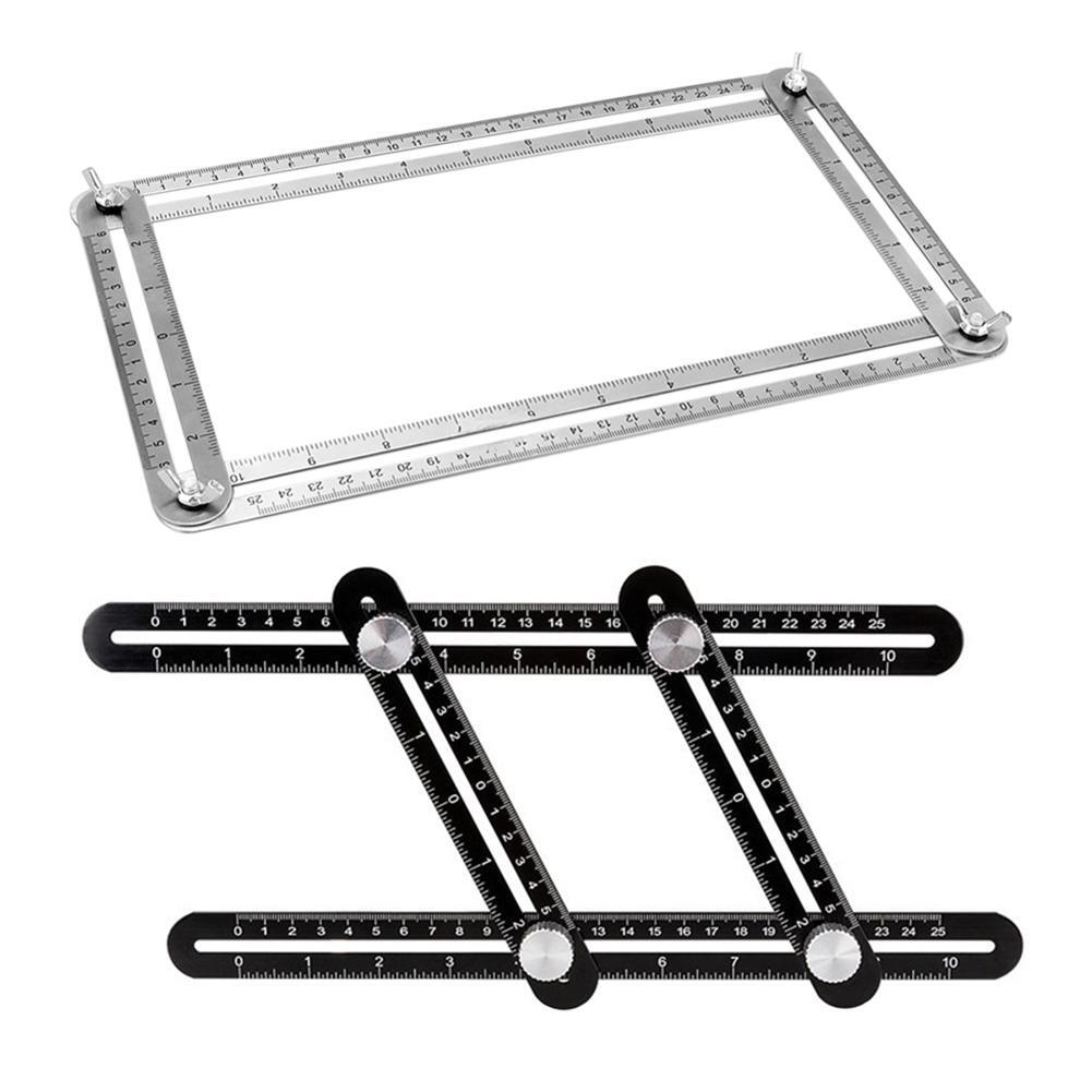 Metal Four Folding Ruler Builders Measure Angle Four-Sided Protractor ...