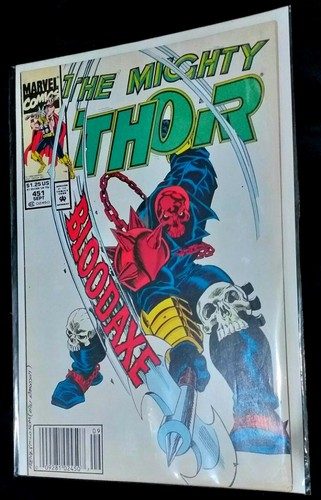 The Mighty Thor #451 RARE *1st Bloodaxe app* [Newsstand] VFNM Marvel ...