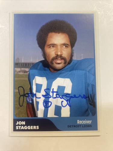 Jon Staggers Autographed Custom Football Card Detroit Lions A-133 | eBay