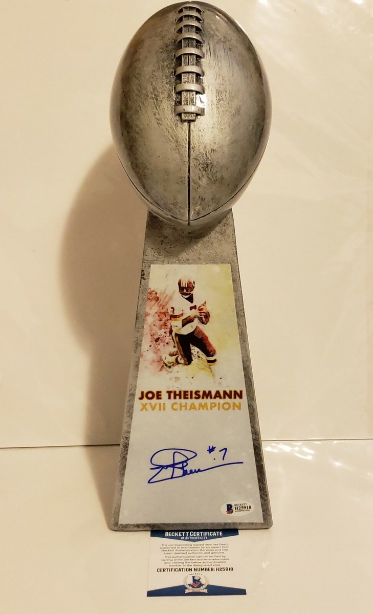 Joe Theismann Redskins Signed Large Lombardi Trophy