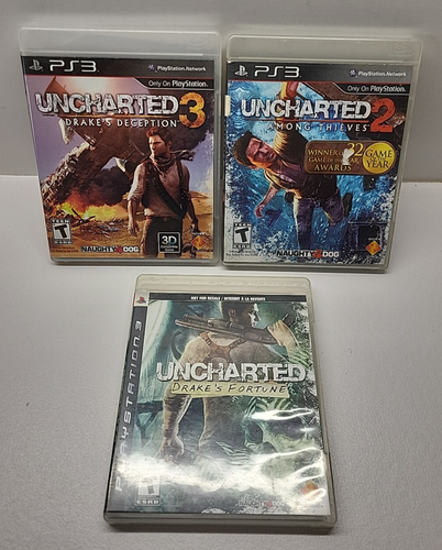 Uncharted 1 2 3 Trilogy Bundle Sony PlayStation 3 PS3 Games All ...