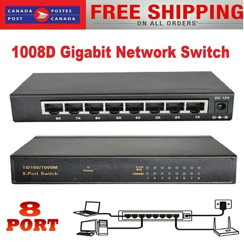 Gigabit Smart Ethernet Network Desktop Router Switch 8-port 10/100 ...