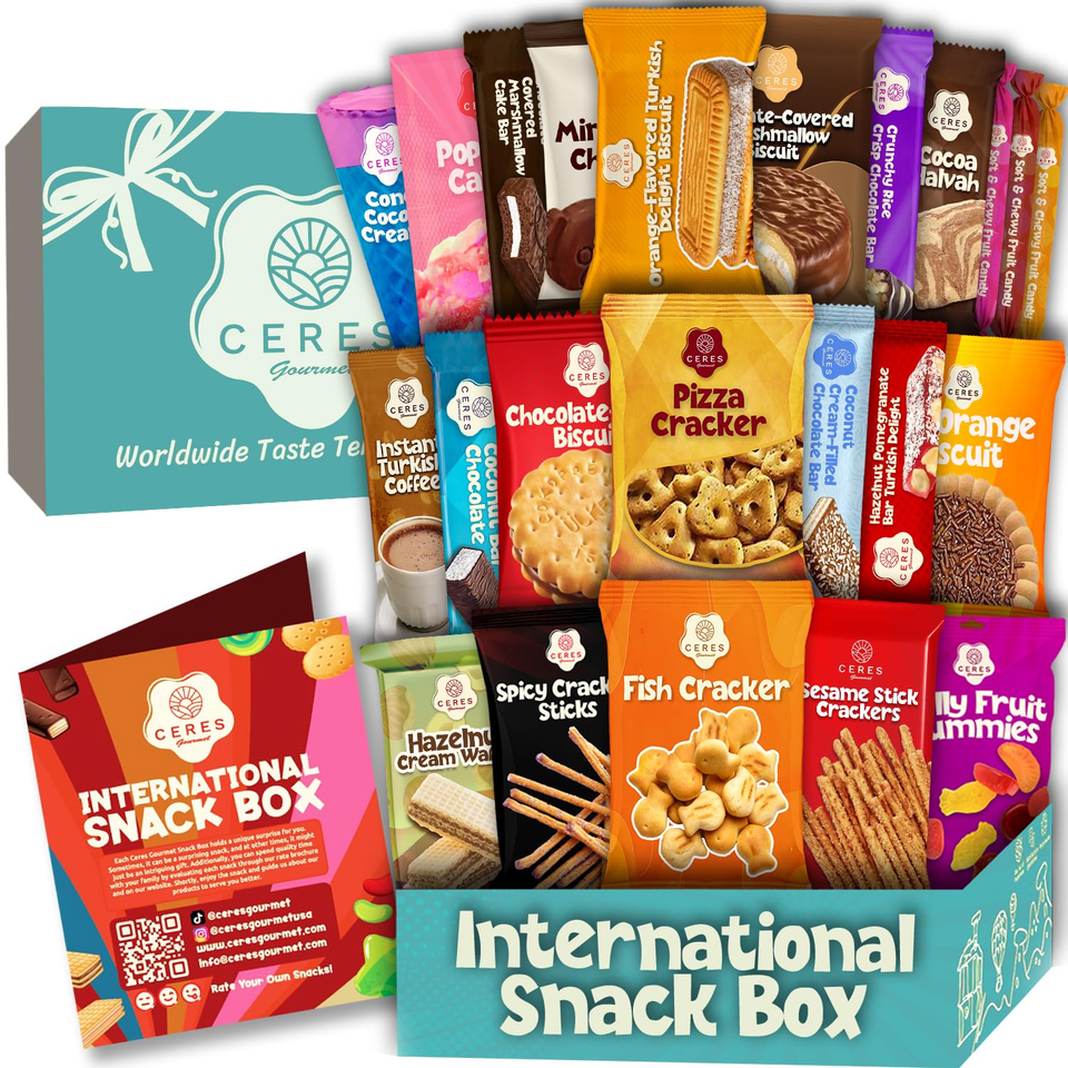 International Exotic Snack Box Variety Pack, 22 Count Premium Foreign ...
