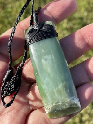 67mm CHATOYANT Nephrite Greenstone Pounamu RARE BLUE INANGA JADE Bound ...